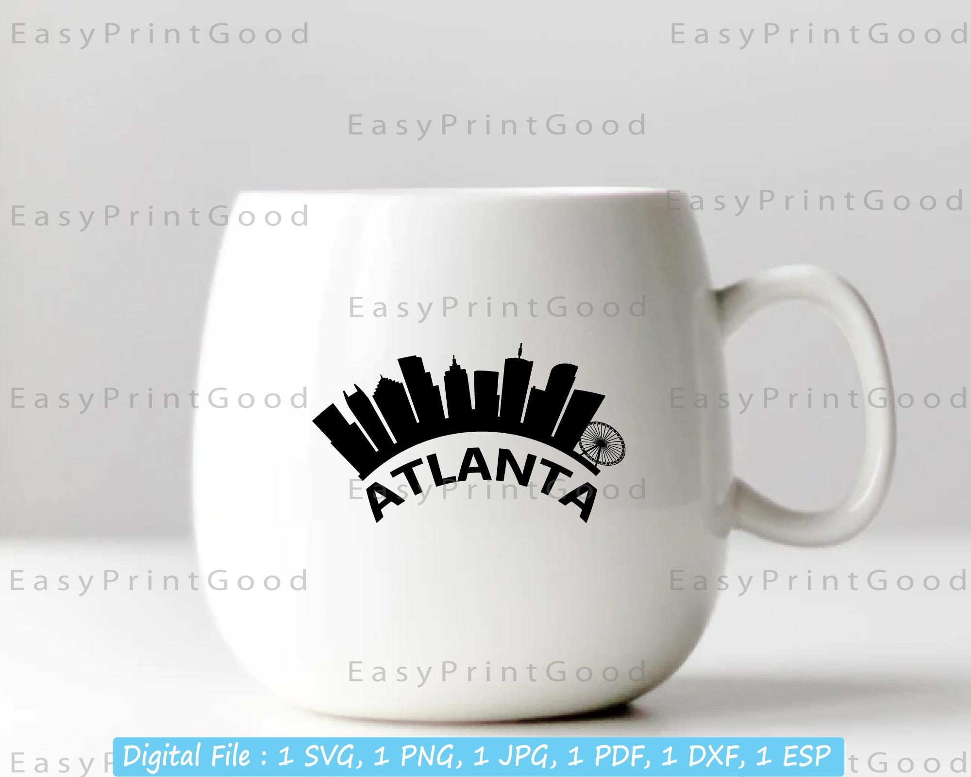 Atlanta Svg Georgia Skyline Cityscape Silhouette City Shirt - Etsy