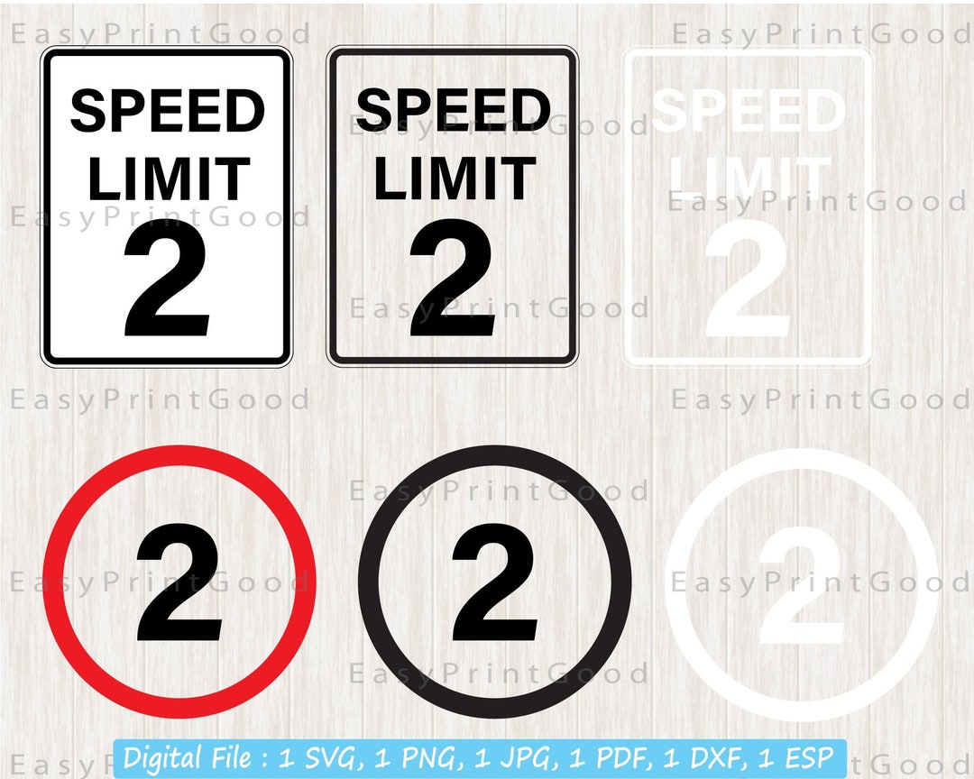 Blank MPH Speed Limit 2 Sign Svg, Two Year Old Birthday, Cars, Speed ...
