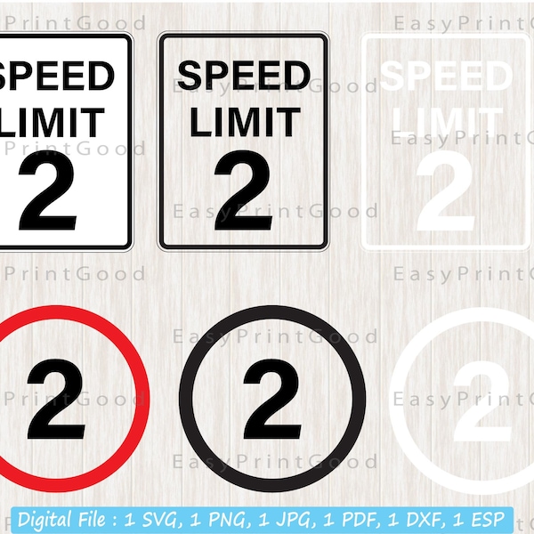 Speed Limit Two Clipart - Etsy