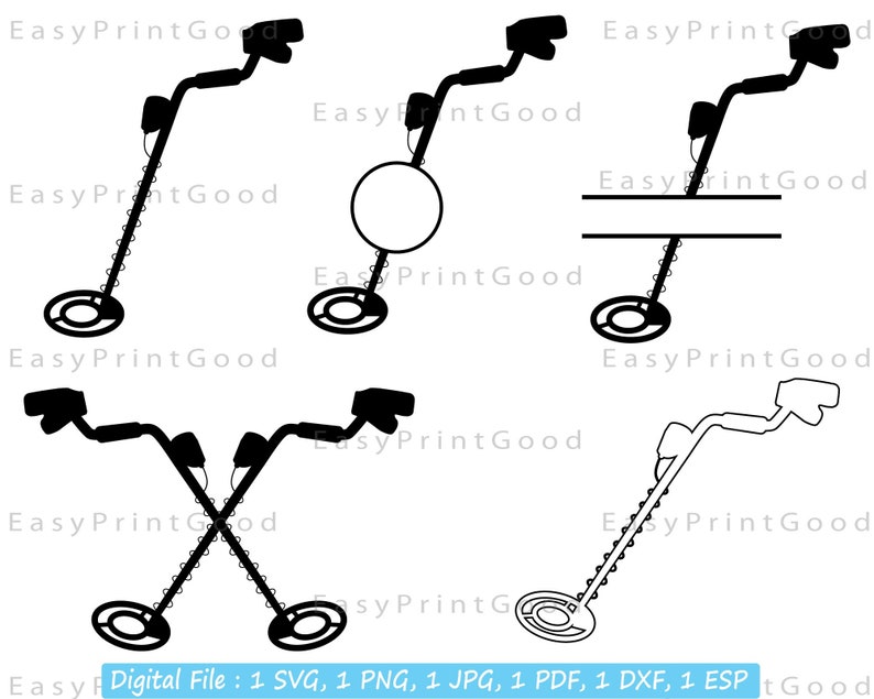 Metal Detector Svg Treasure Hunting Metal Detector Clipart - Etsy