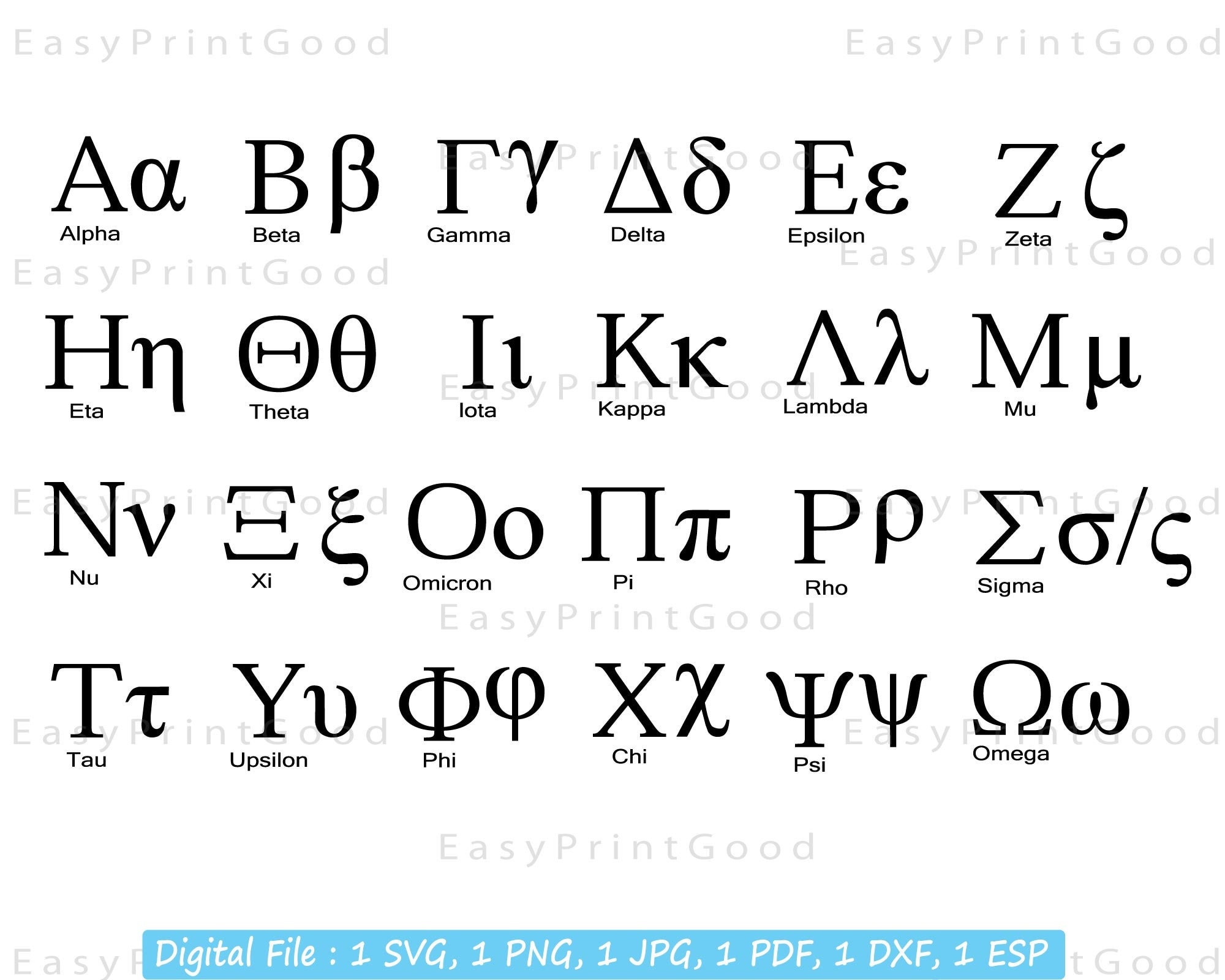 Greek Letters Svg, Greek Alphabet Svg, Greek Alphabet Clipart ...