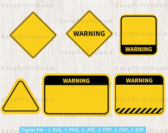 Warning Sign SVG File, Warning Sign DXF, Warning Sign Png, Warning ...