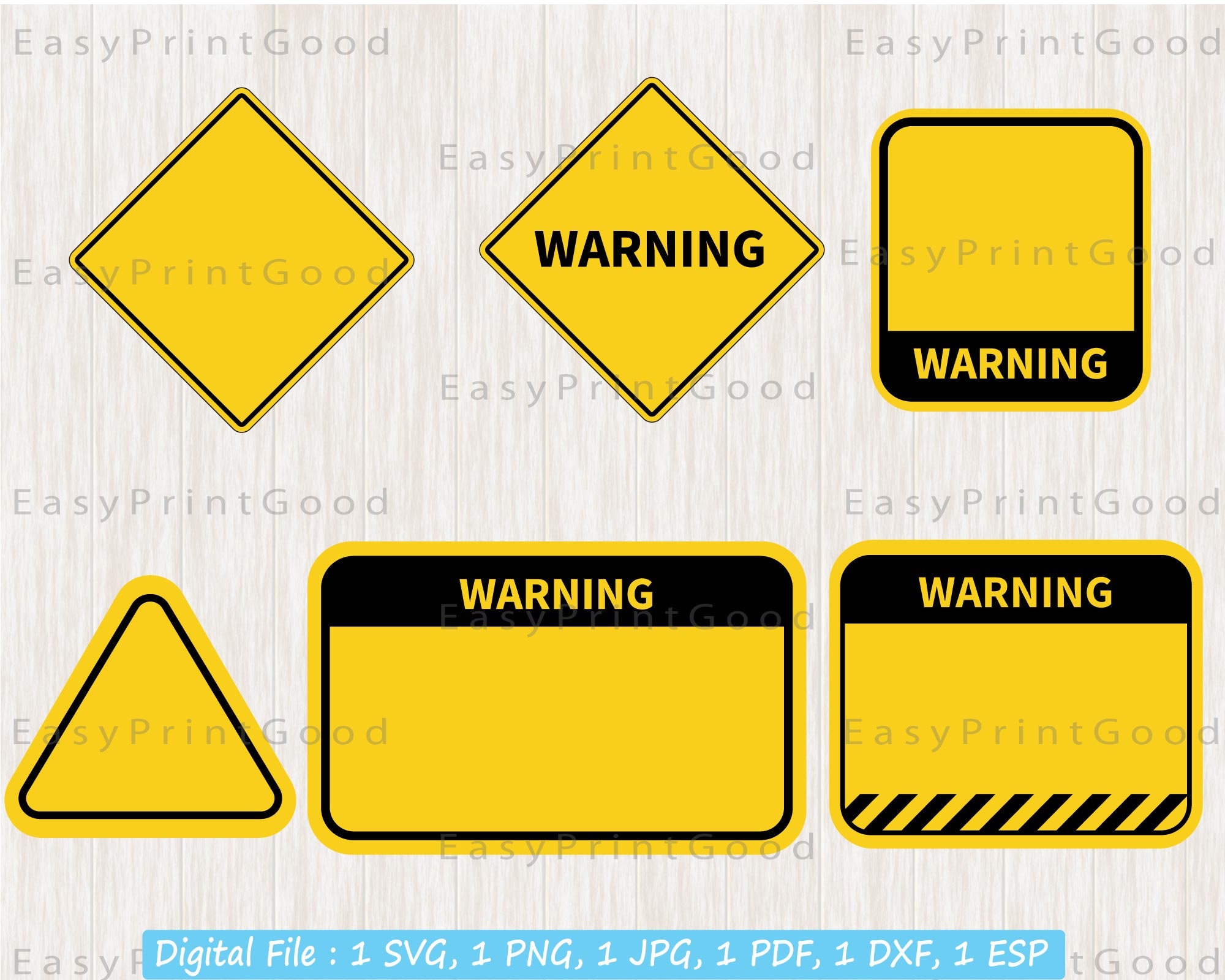 Yellow Road Warning Sign Svg Caution Svg Yellow Sign - Etsy
