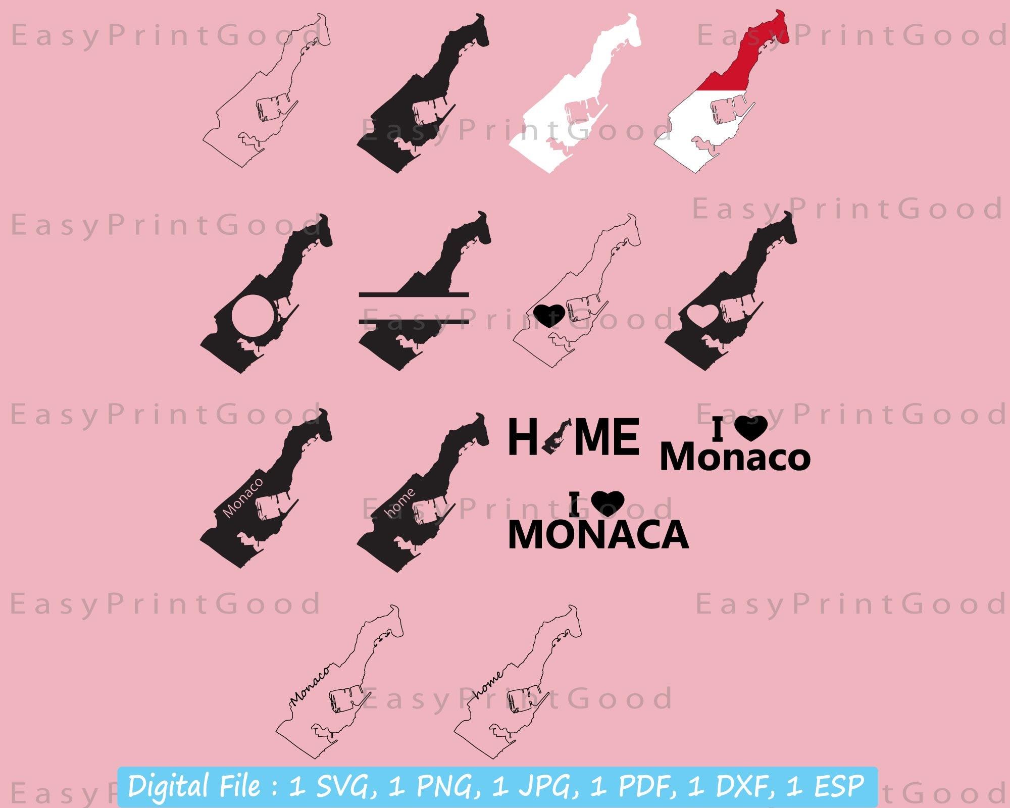 Monaco Svg Bundle Monacan Outline Svg Monaco Map Home - Etsy