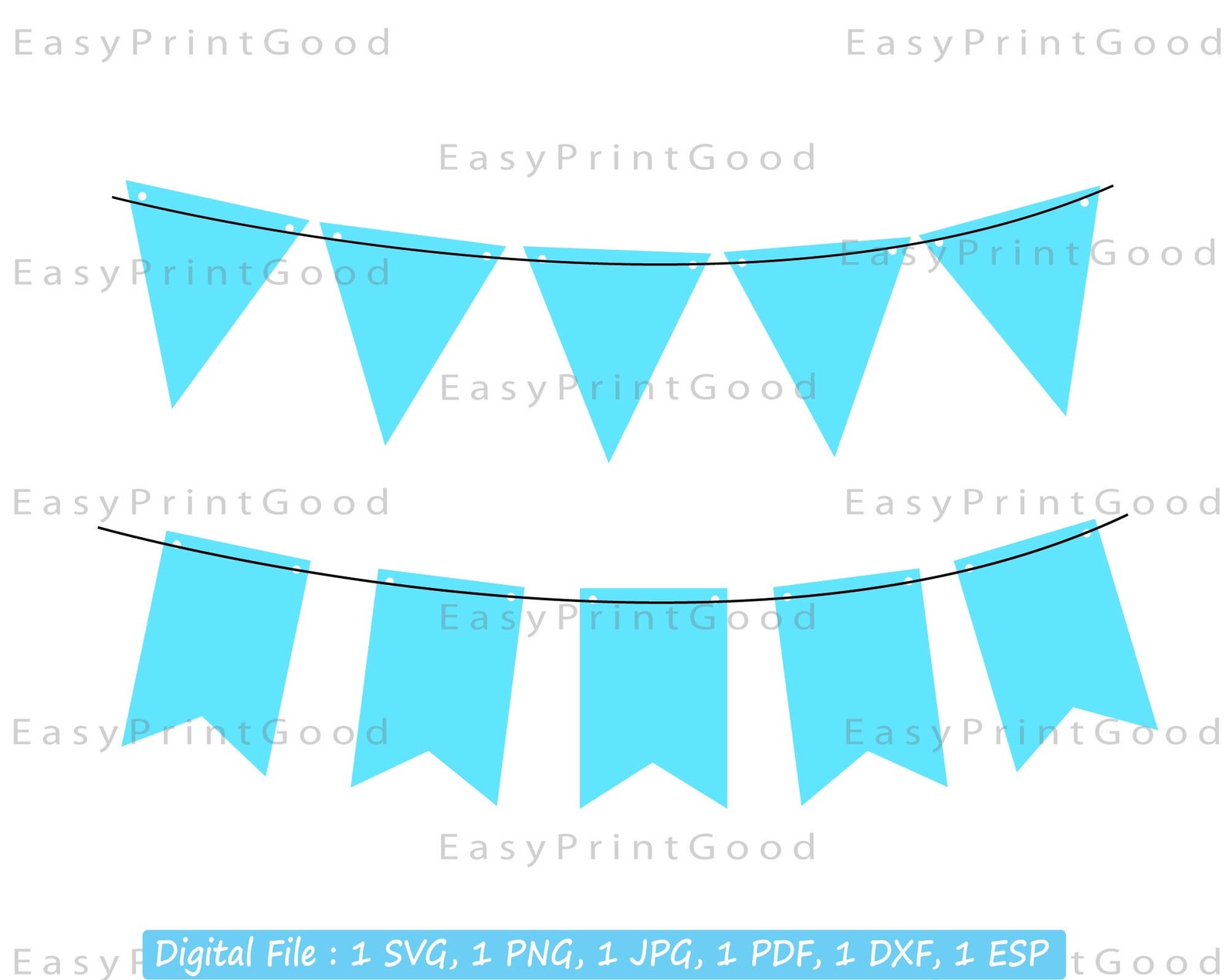 24 Bunting Banner Svg Bunting Banners Bundle Banner Bunting | Etsy