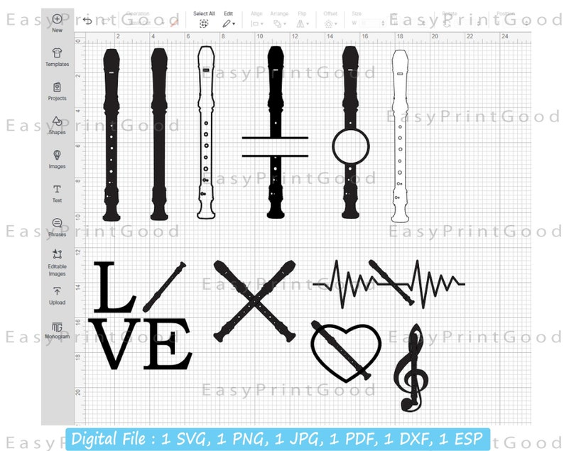 Recorder Bundle Svg Recorder Flute Split Frame Recorder - Etsy