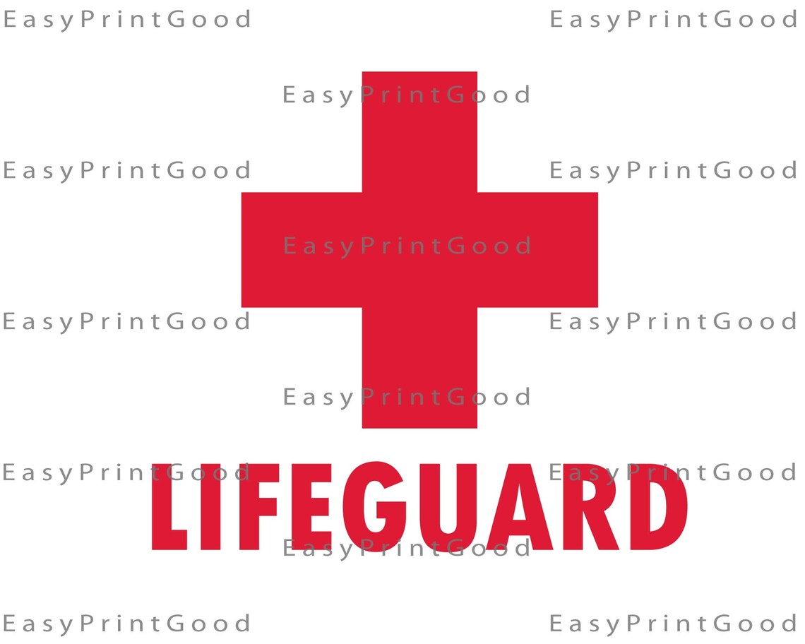 Lifeguard SVG Bundle: Beach Clipart, Red Cross Silhouette (digital ...
