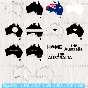 Australia Map Svg Bundle, Australian Map Flag Svg, Australia Flag Map ...