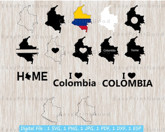 Colombia Map Svg Bundle Colombia Country Colombian Clipart - Etsy
