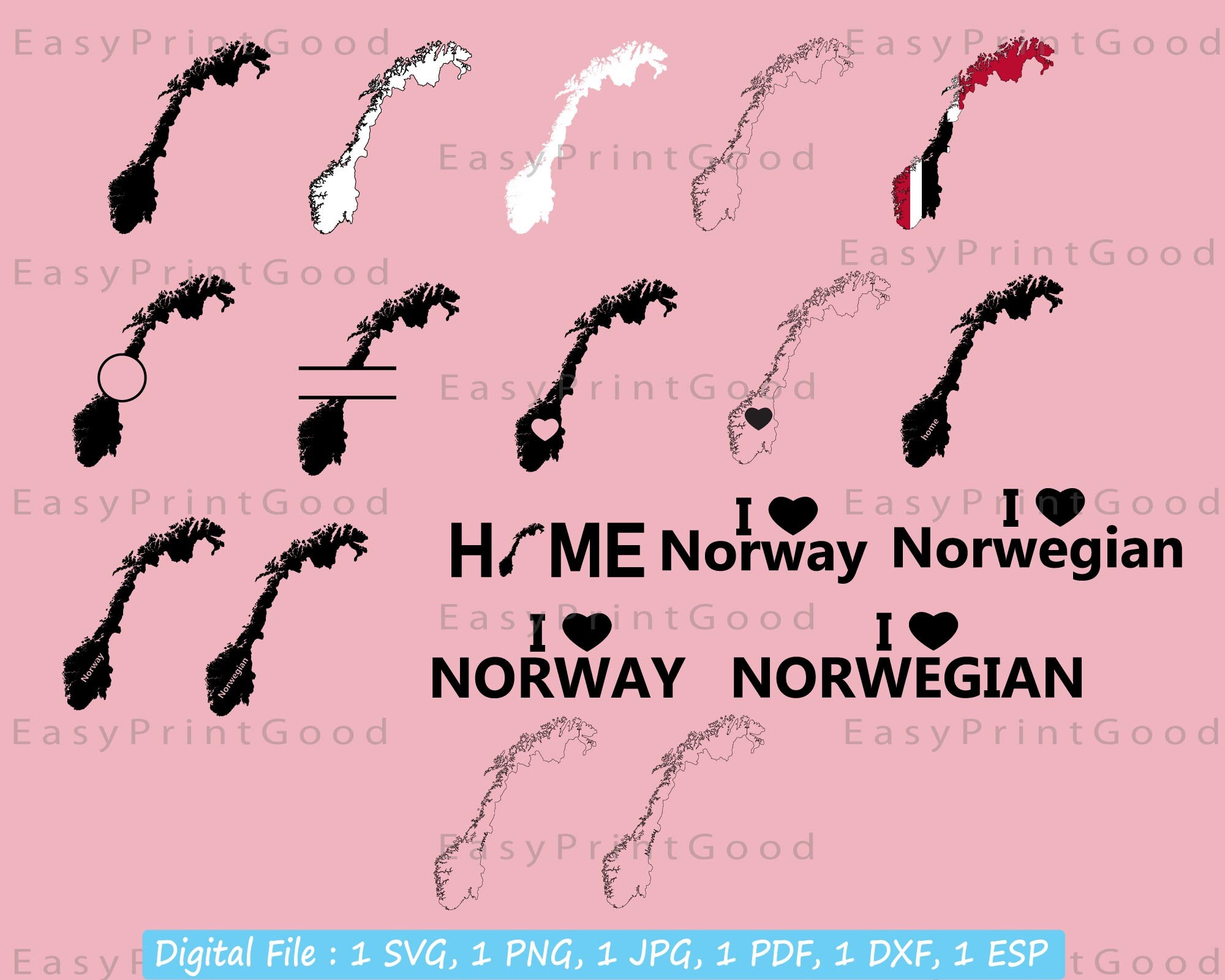 Norway Svg Bundle Norway Svg Norwegian Clipart Norway - Etsy