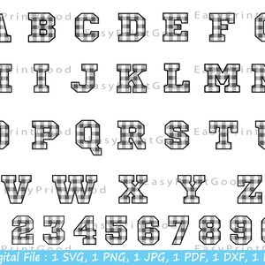 Buffalo Plaid Alphabet & Numbers SVG Font (digital Download) - Etsy