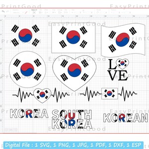 South Korea SVG National Flag, Korean Nation Country Svg, Round South ...
