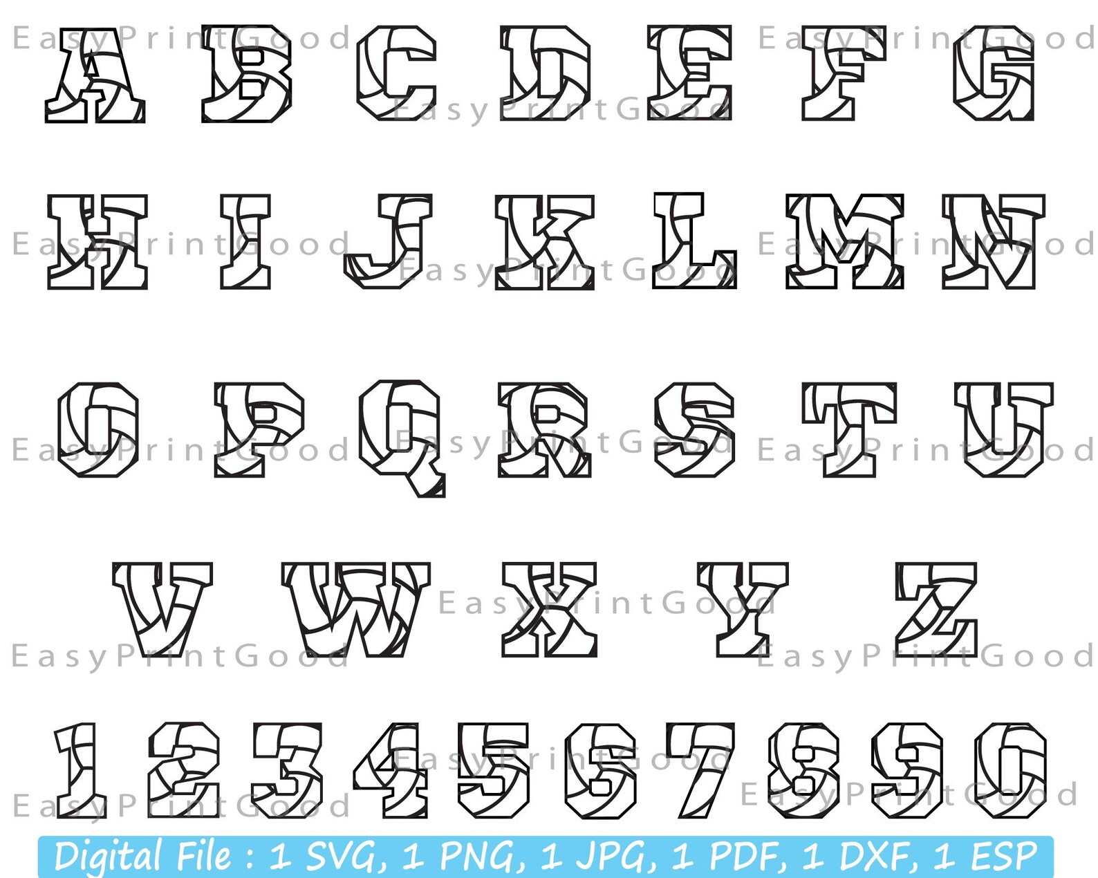 Volleyball Svg Volley Team Letters Fonts Svg Volley Team | Etsy