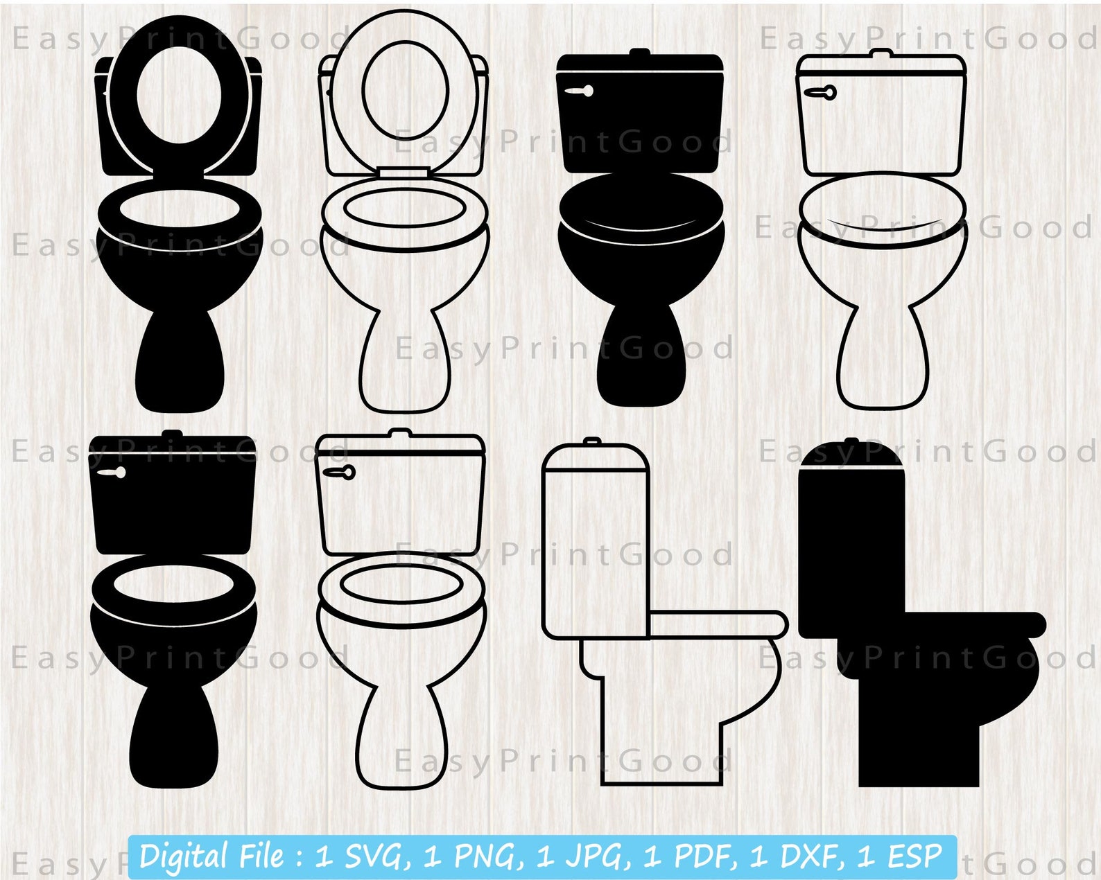 Toilet Svg Toilet Bowl Svg Bathroom Toilet Clipart Bathroom | Etsy