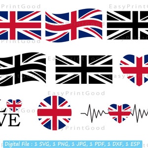 UK Flag SVG Bundle, United Kingdom Flag Svg, England Flag, UK Flag ...