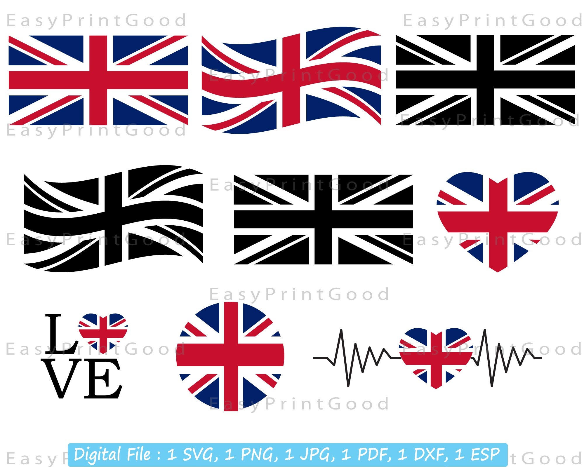 UK Flag SVG Bundle United Kingdom Flag Svg England Flag UK - Etsy Australia