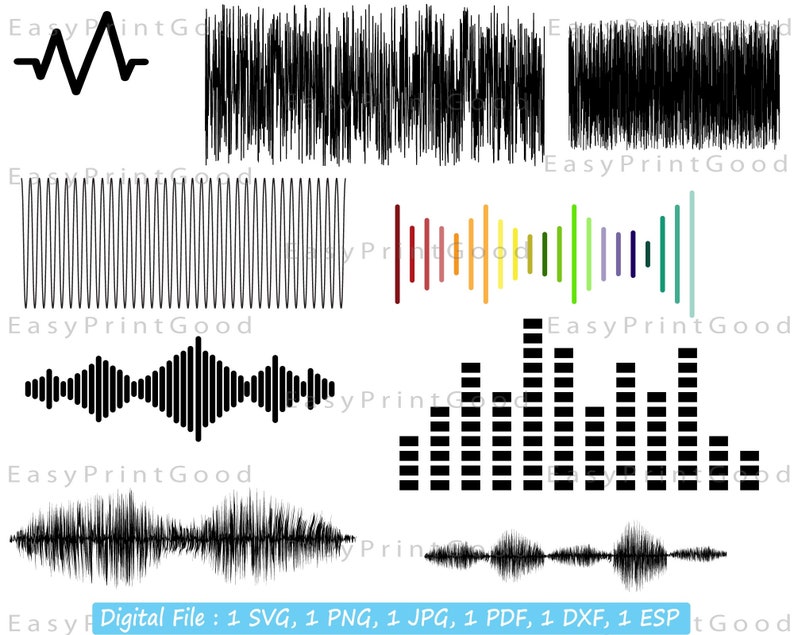 Sound Wave Svg Music Svg Voice Wave Clipart Bear Paw Print - Etsy