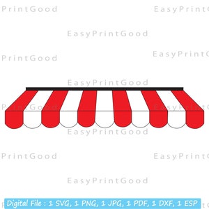 Striped Awnings Svg, Border Strip Svg, Storefront, Shop, Awnings ...