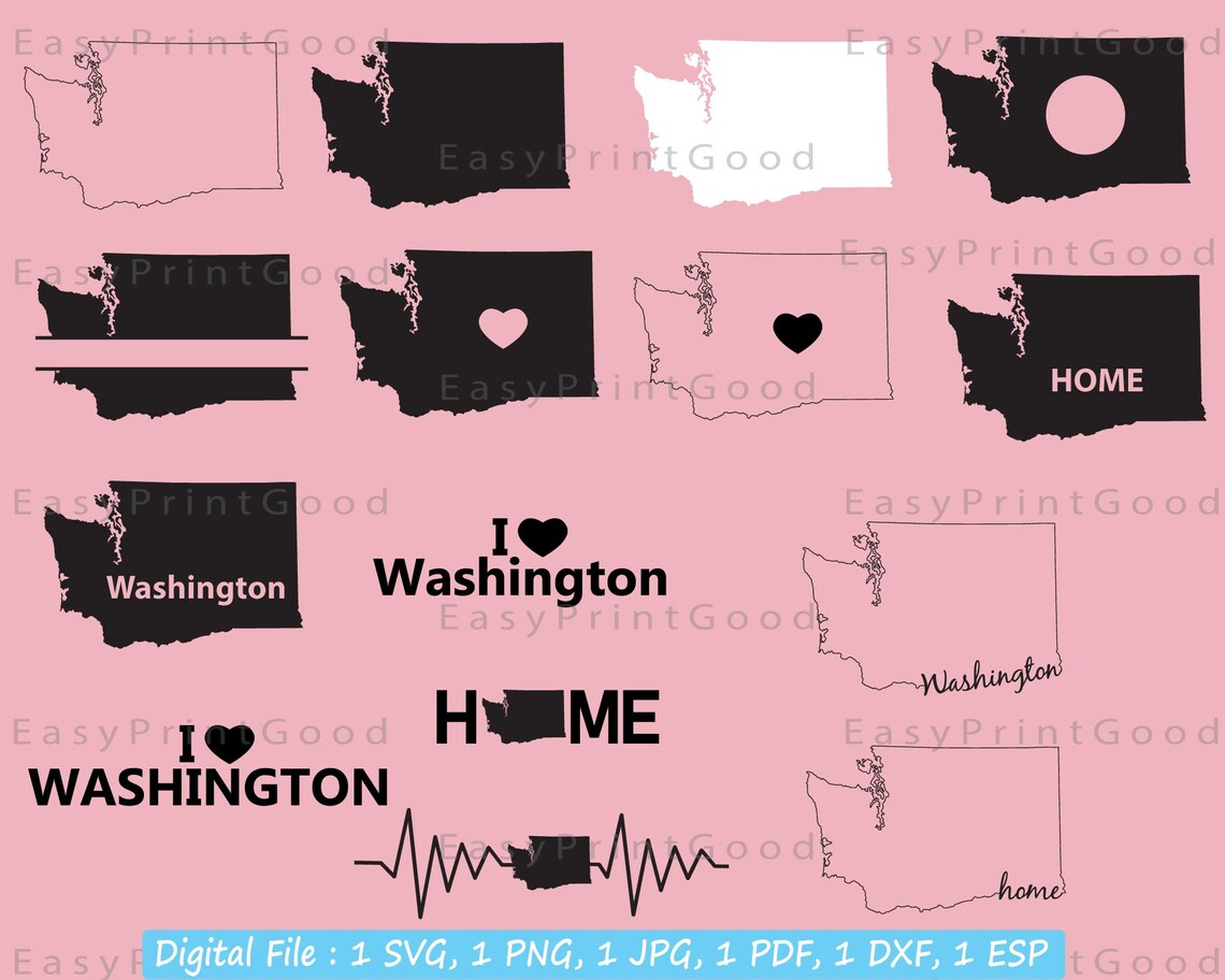 Washington Svg Bundle 15 Washington State Svg Washington - Etsy