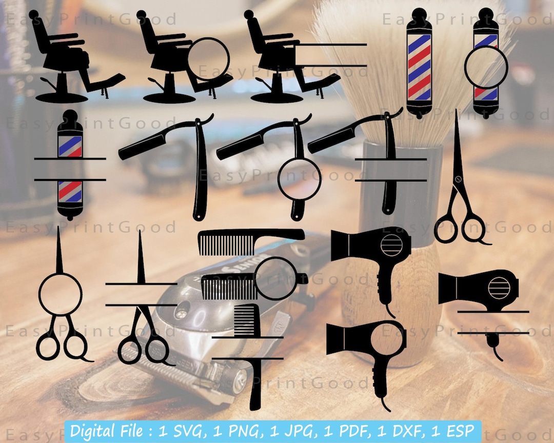 Barber Monogram SVG: Hair Stylist Salon Cut File (digital Download) - Etsy