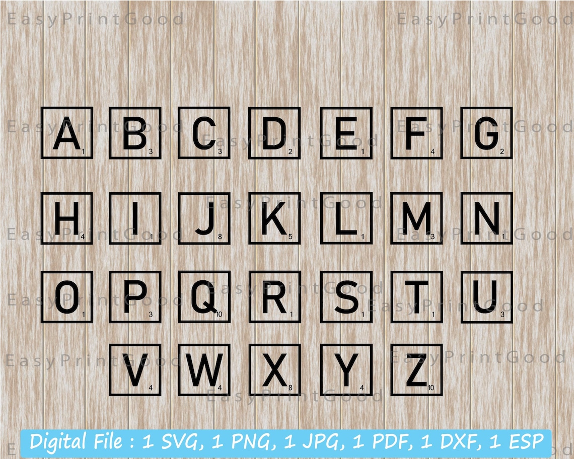 Scrabble Tiles Svg Scrabble Letters Svg Scrabble Clipart | Etsy