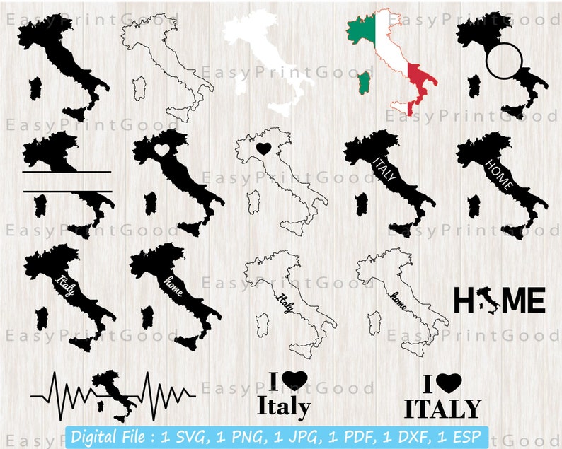 Italy State Svg Bundle Italy State Svg Italy State Clipart | Etsy