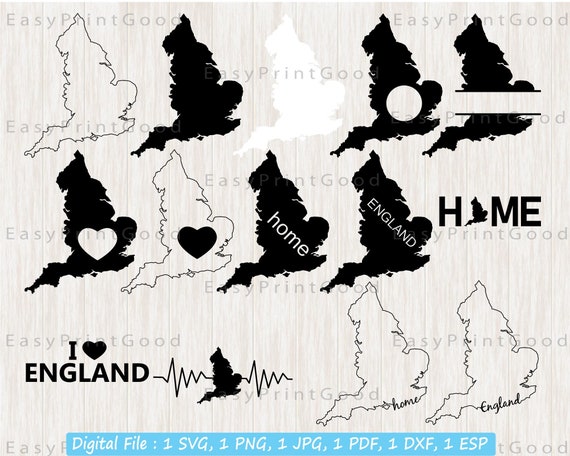England Karte Umriss