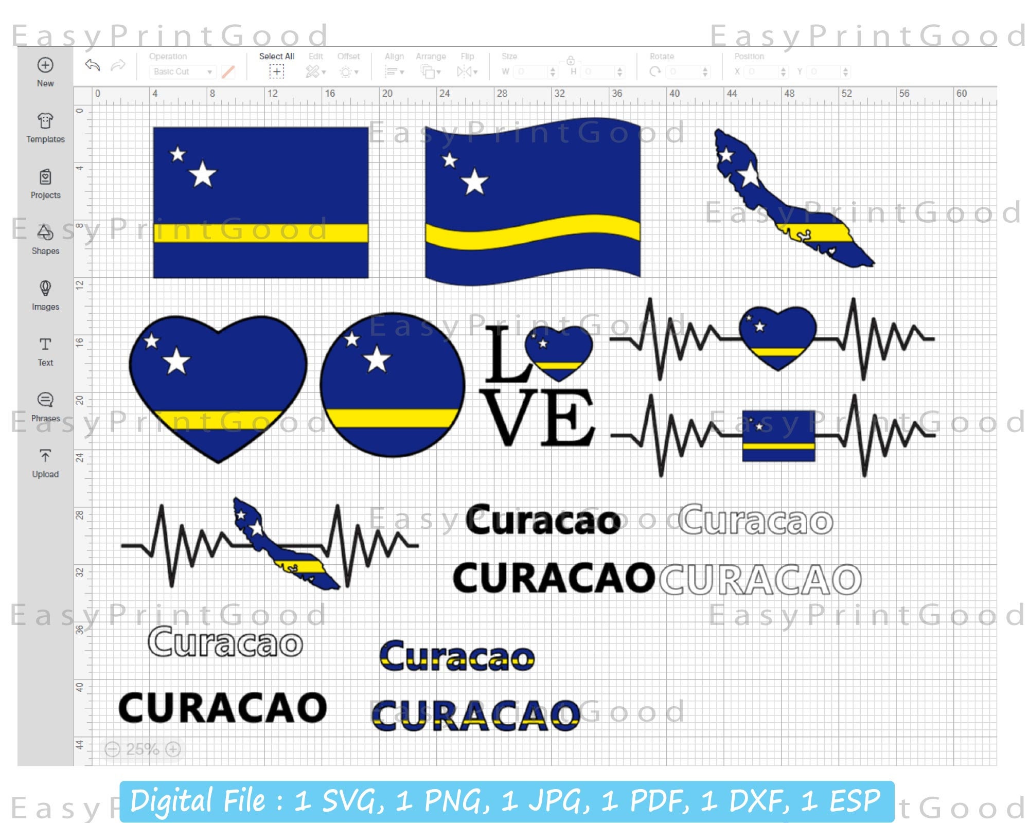 Curacao Flag SVG Bundle: Caribbean Island Cut Files (digital Download ...