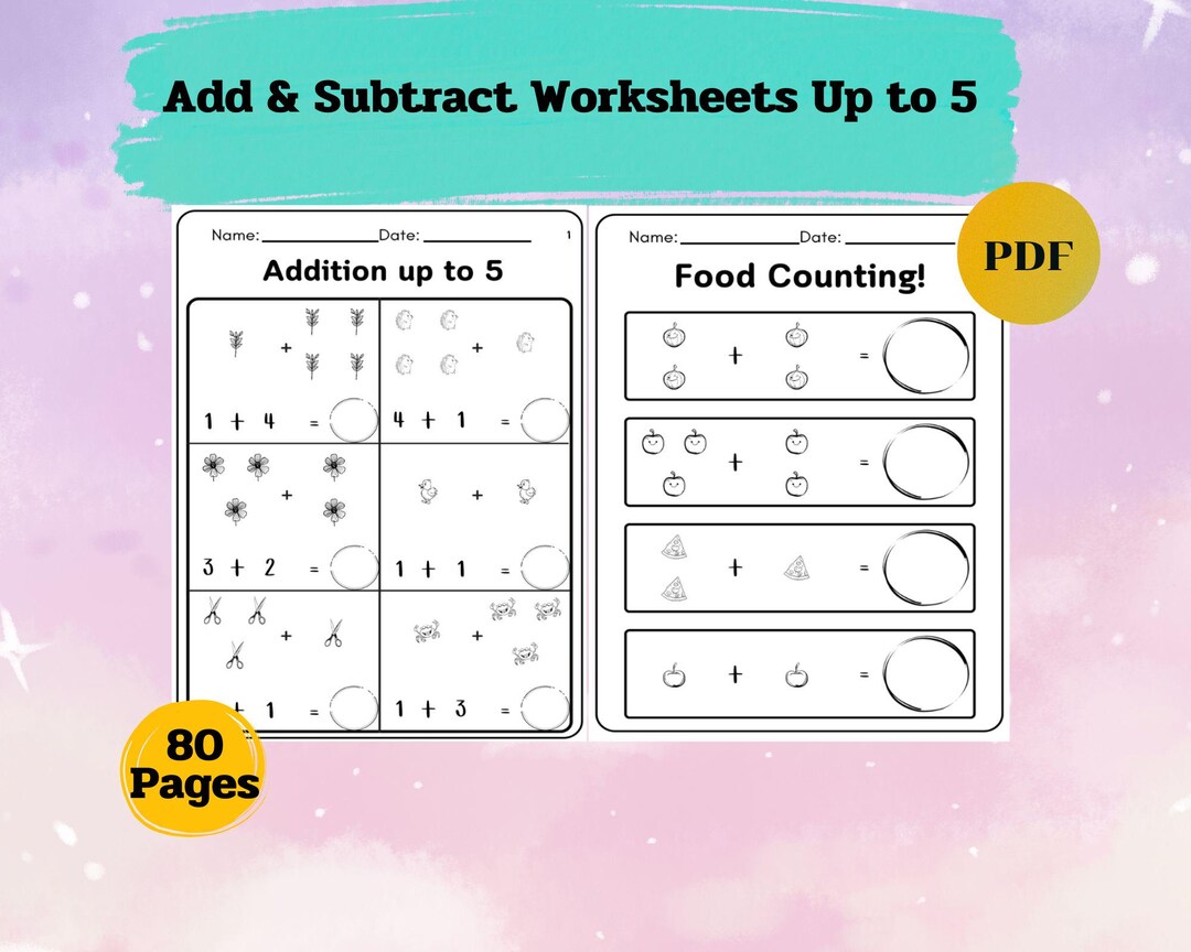 Kindergarten Math Worksheets: Addition & Subtraction up to 10 ...