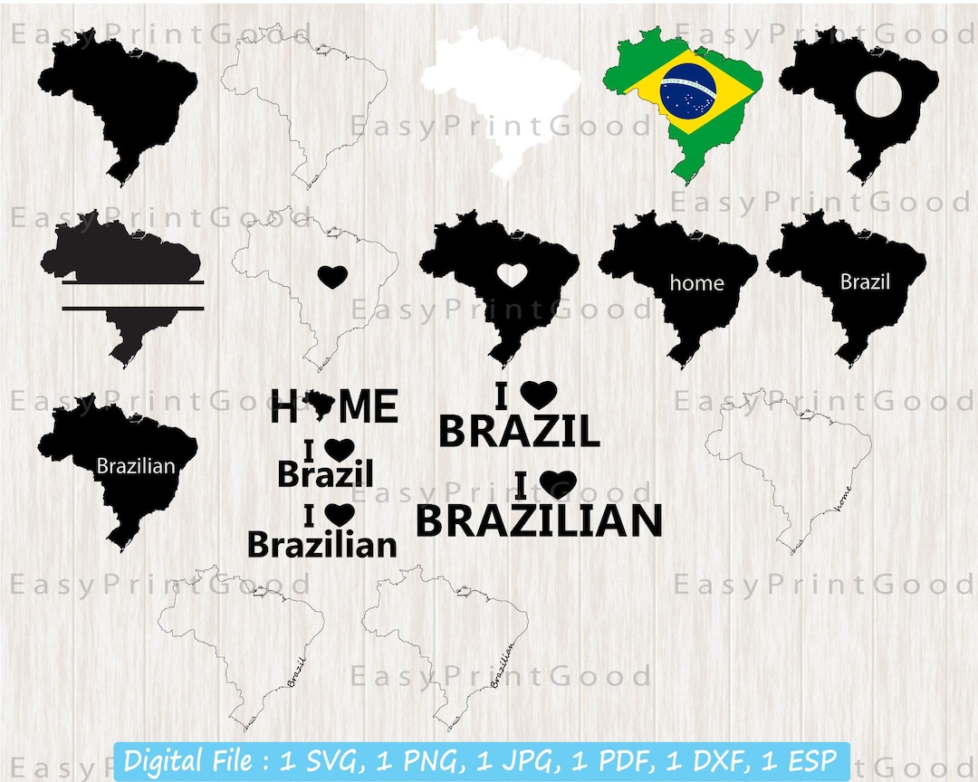 Brazil SVG Bundle, Brazilian Svg, Brazil Clipart, Brazil Map Svg ...