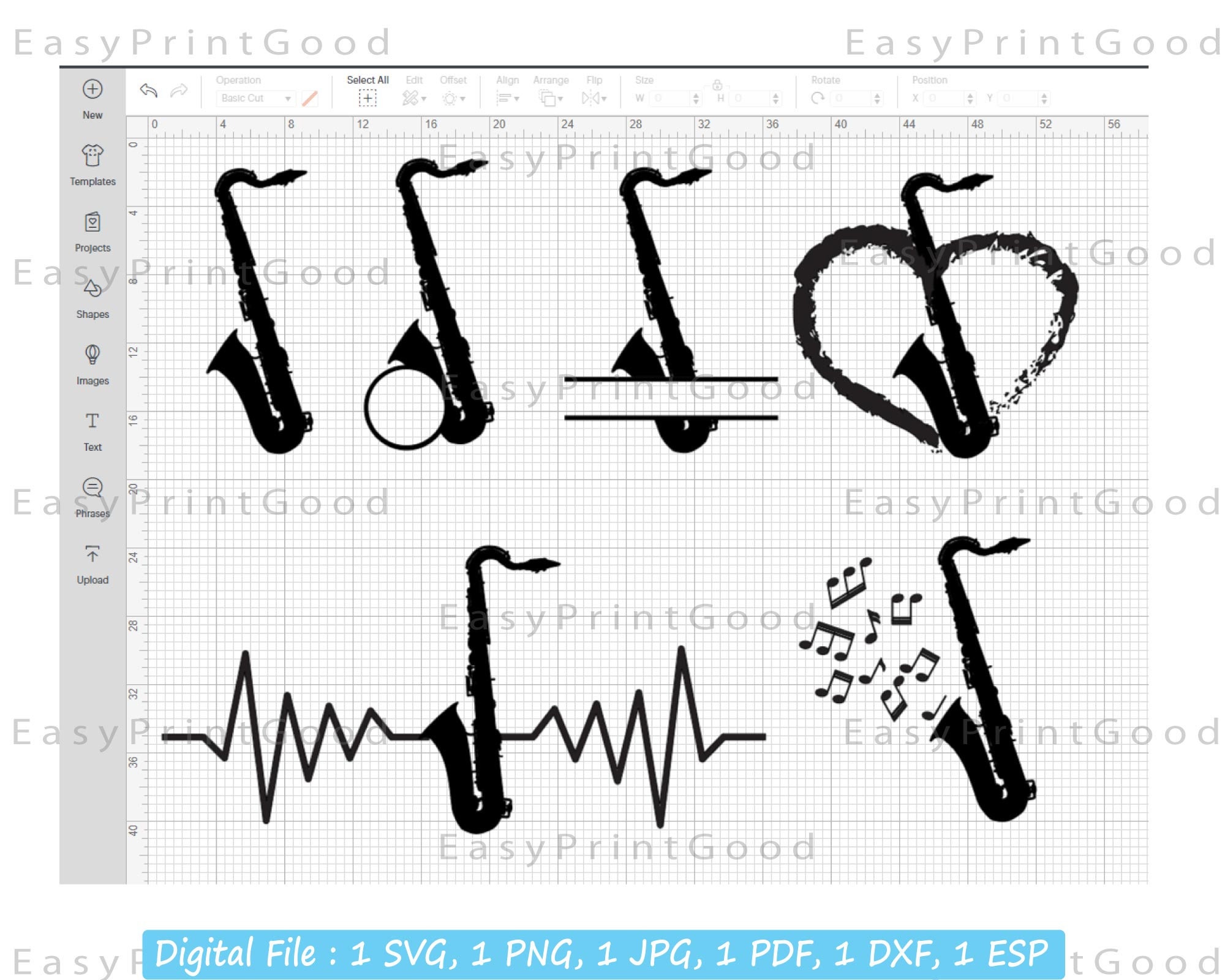 Saxophone Svg Musical Instrument Svg Sax Clipart Band - Etsy