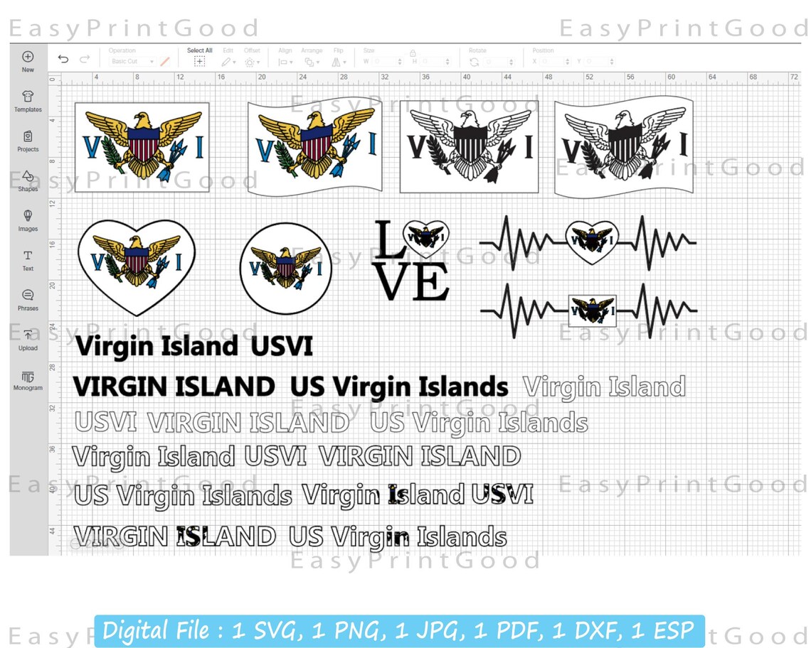 US Virgin Islands Flag Svg Bundle United States Virgin - Etsy
