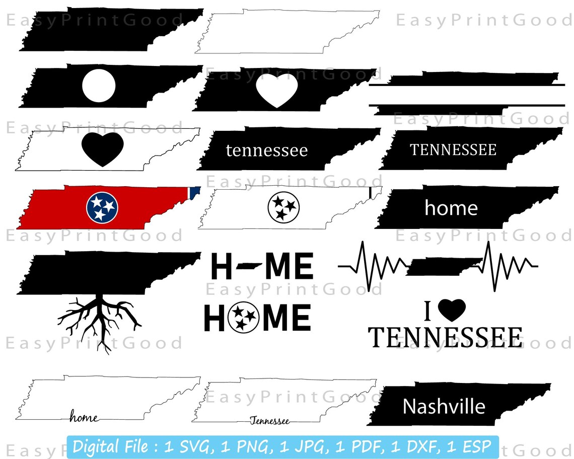 Tennessee State Svg Bundle Tennessee Svg Tennessee State | Etsy