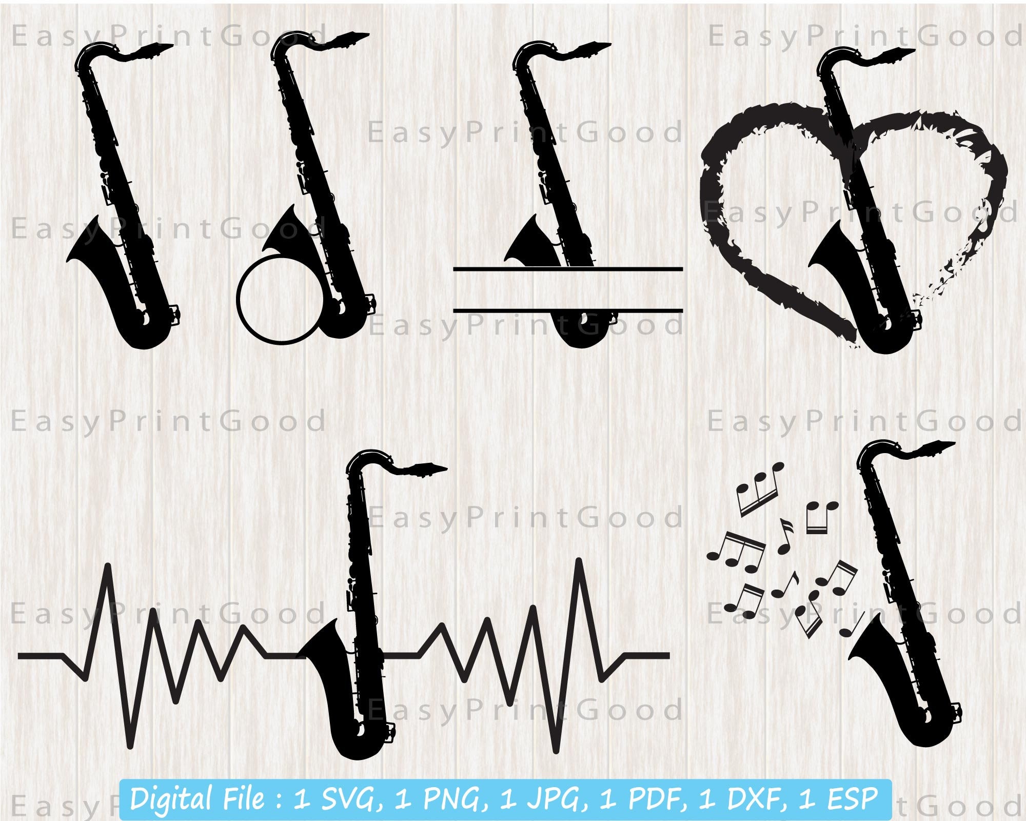 Saxophone Svg Musical Instrument Svg Sax Clipart Band - Etsy