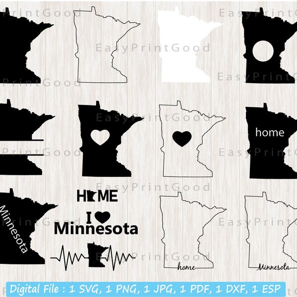 Minnesota Outline - Etsy