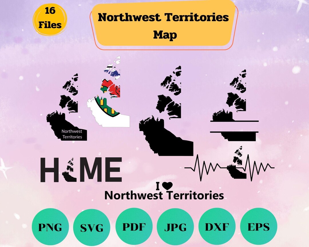 Northwest Territories Map Svg Bundle, Northwest Territories Canada ...