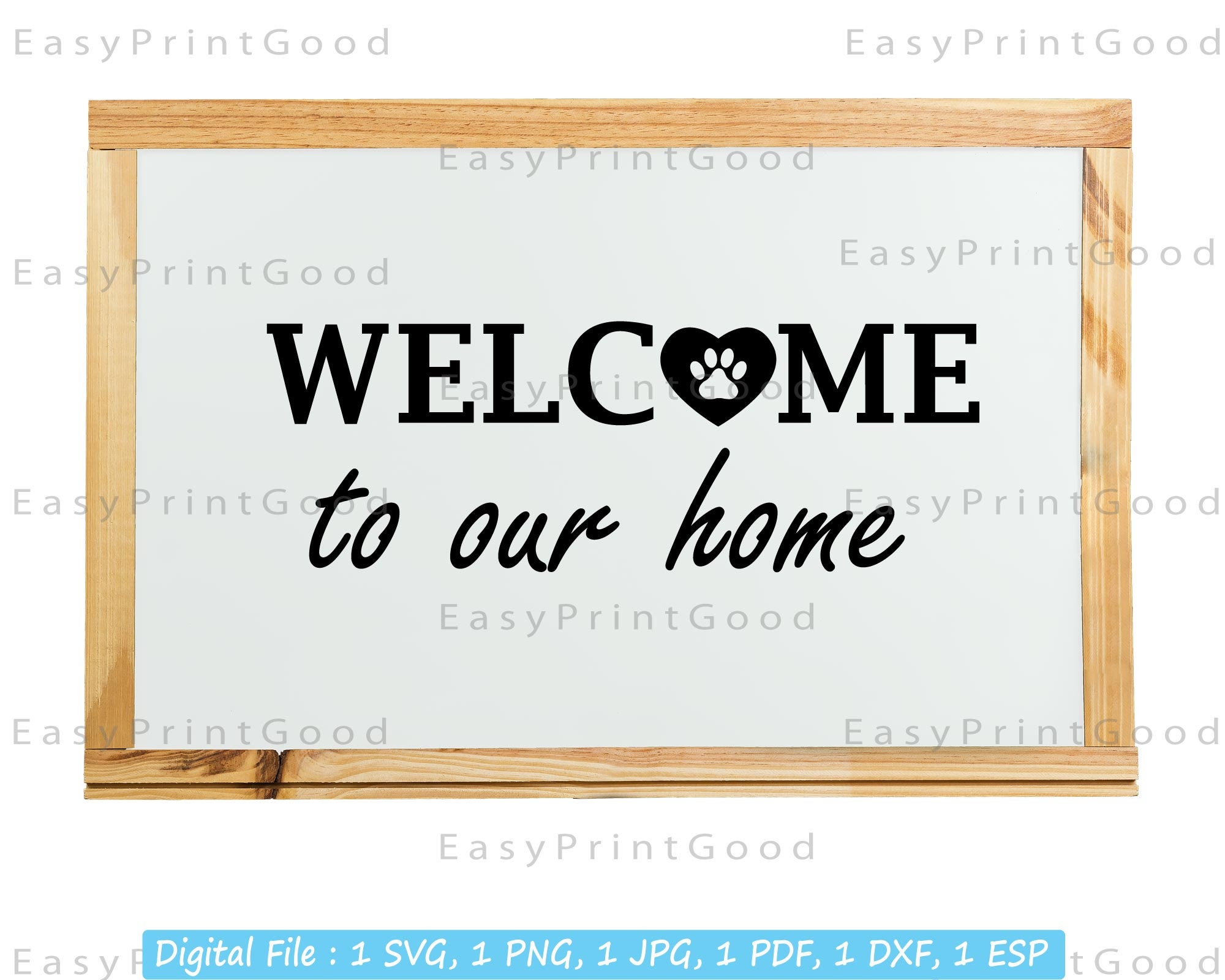 Welcome With Dog Paw Svg Welcome Home Dog Love Paw Print - Etsy UK
