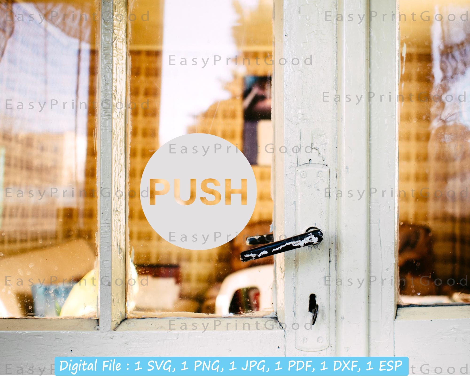 Paper, Party & Kids printable door sign png push pull vertical door ...