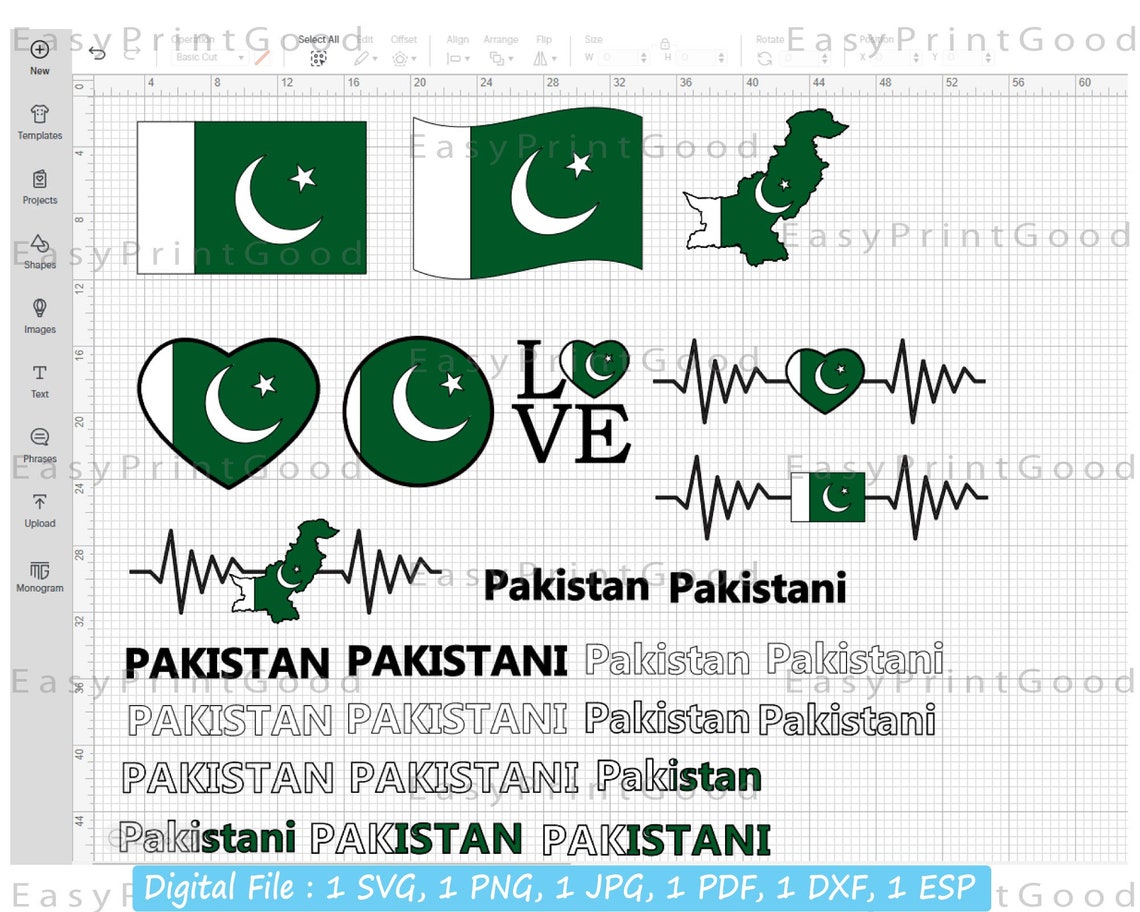 Pakistan Flag Svg Bundle Pakistan National Flag Love - Etsy