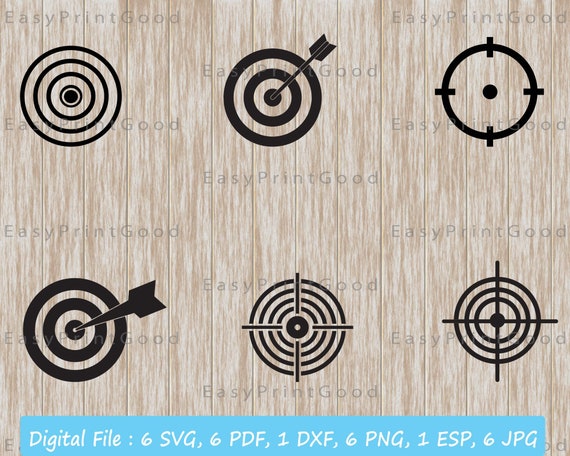 6 Target Svg Target Cutting File Shooting Target Silhouette | Etsy