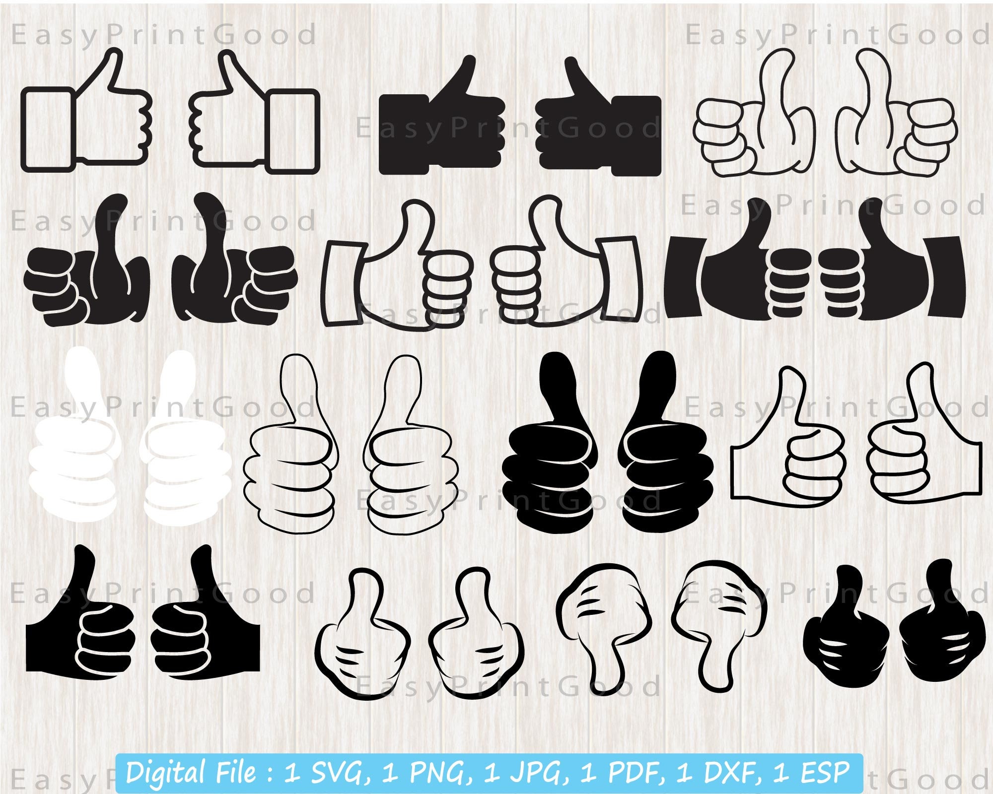 Thumb up SVG Bundle Thumbs Up Thumb Down Like Svg Friend | Etsy Canada