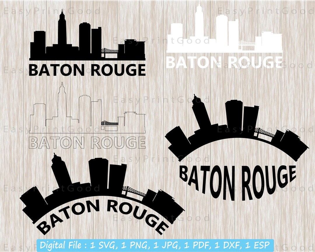 Baton Rouge Svg, Baton Rouge Skyline Cityscape Silhouette, City Shirt ...