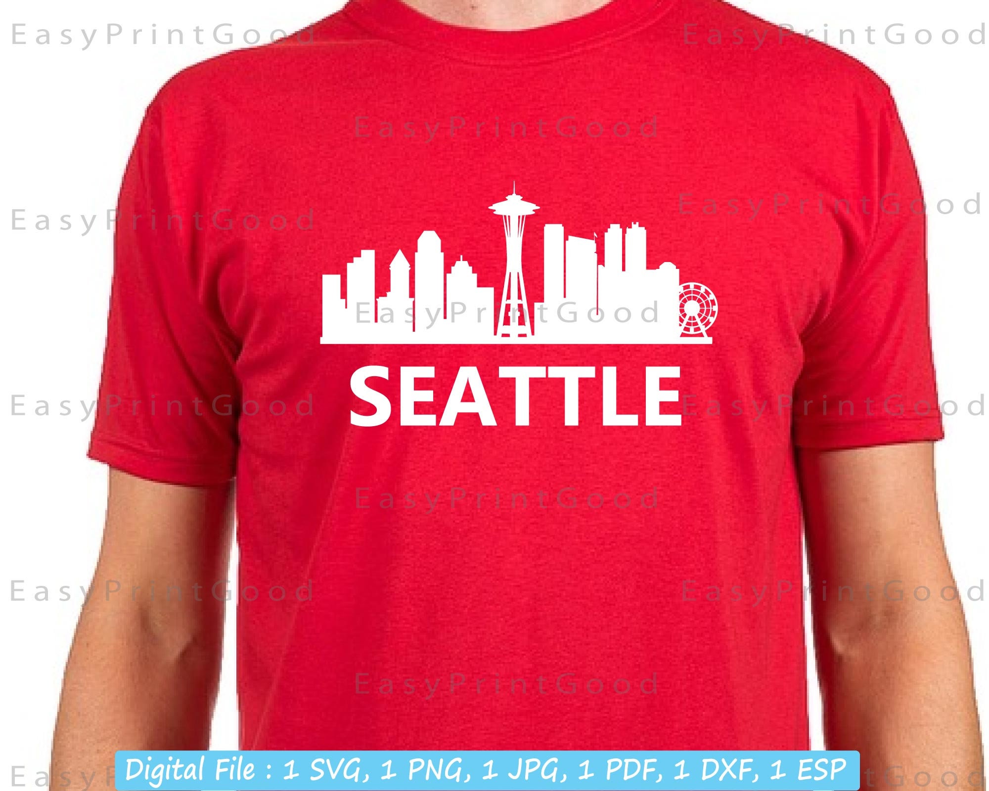 Seattle Svg Seattle Skyline Cityscape Silhouette City Shirt - Etsy