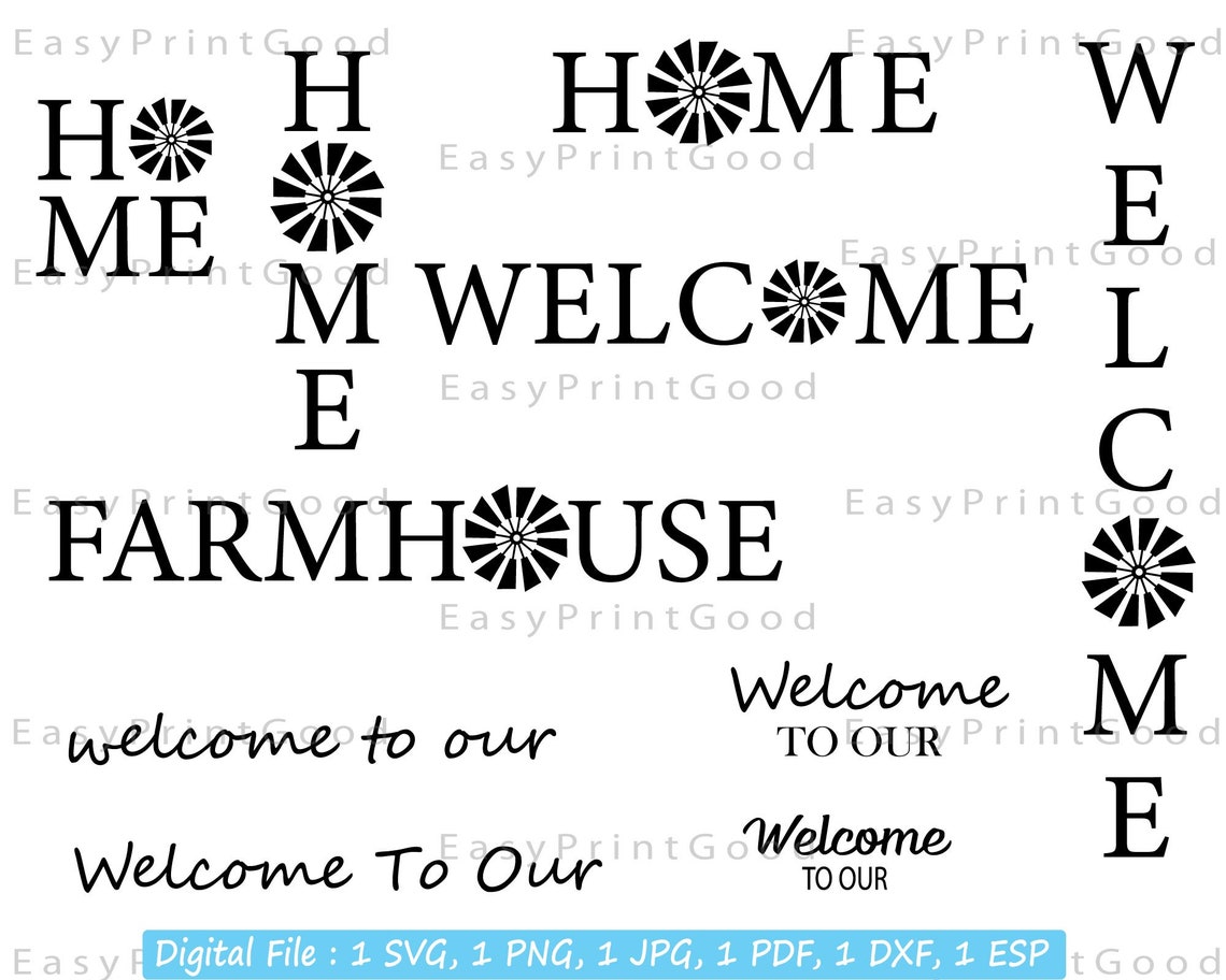 Windmill Home Sign Svg Welcome Sign Clipart Farmhouse Farm - Etsy
