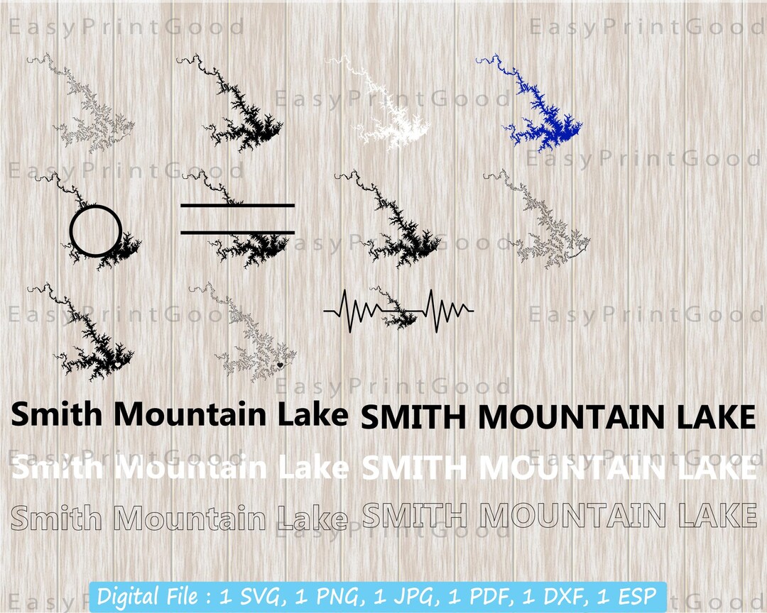 Smith Mountain Lake Svg Bundle, Smith Mountain Lake Map, Outline, Love ...