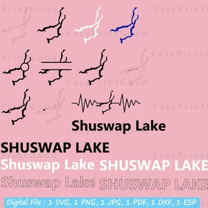Shuswap Lake Svg Bundle, Outline, British Columbia, Love, Clipart ...