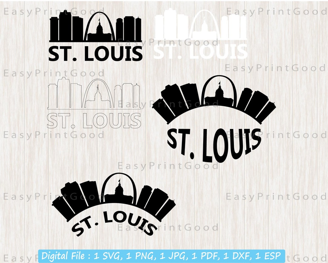 St Louis Svg Bundle, St Louis Arch, Saint Louis Skyline Svg, Silhouette ...