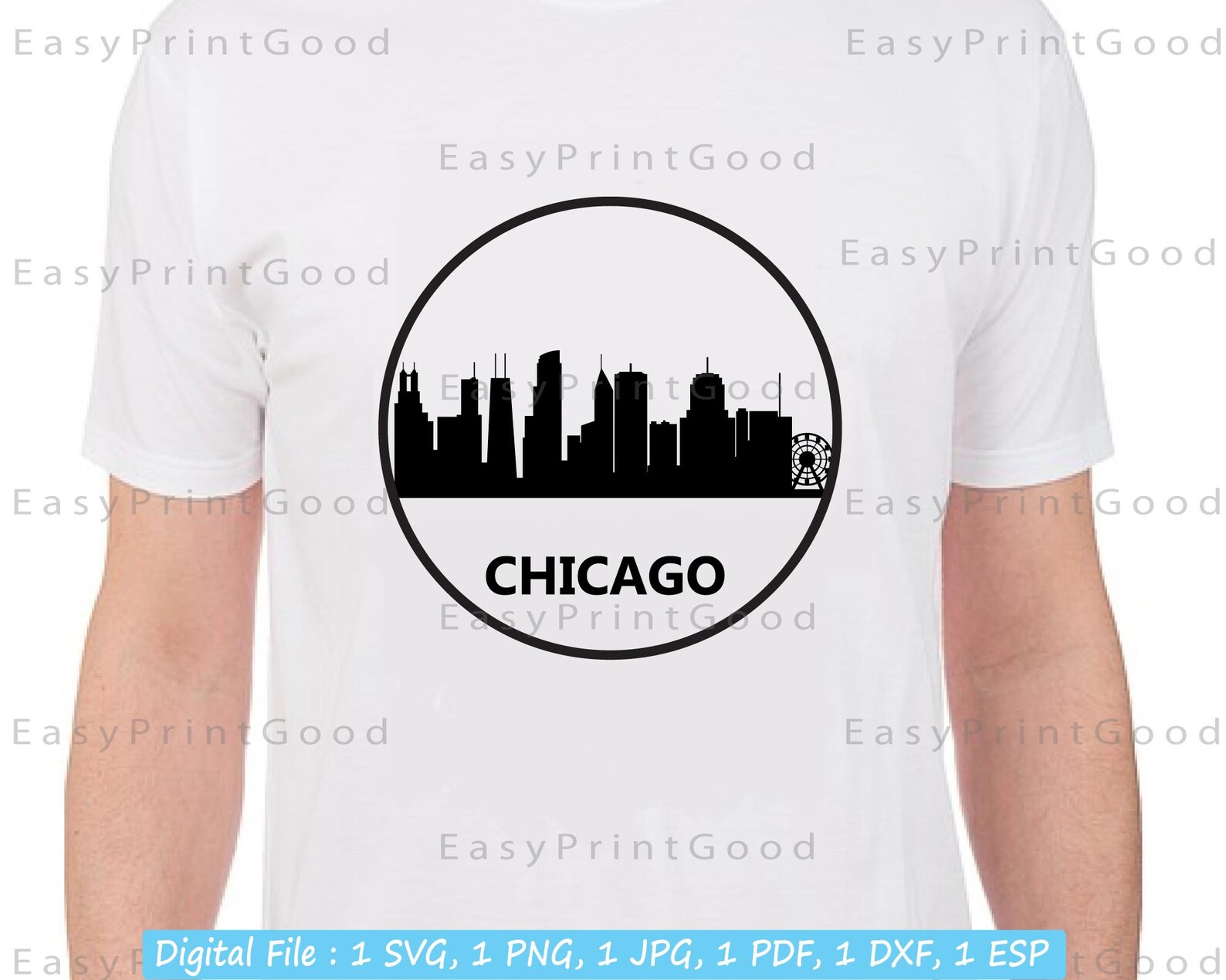 Chicago Frame Svg Bundle Chicago Svg Illinois Skyline - Etsy