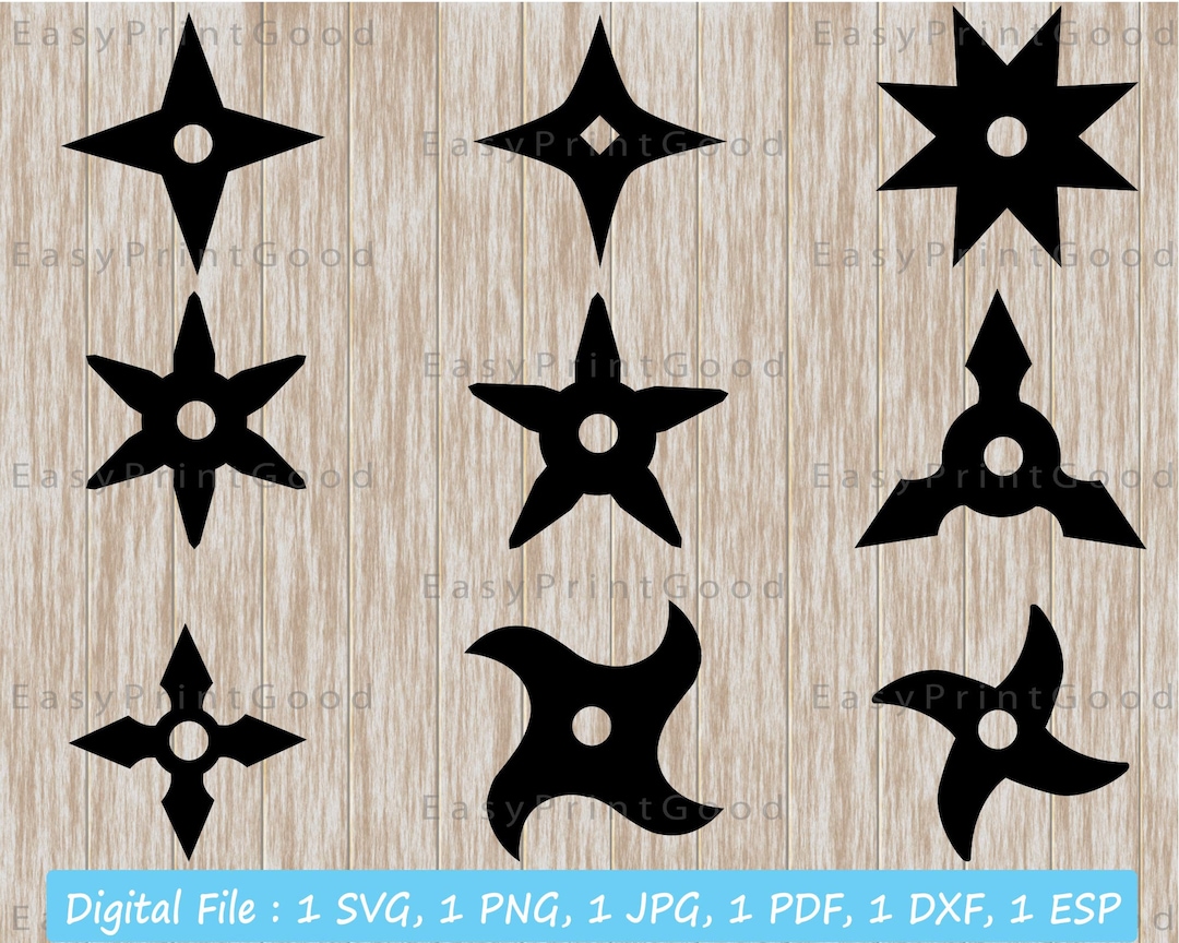 Ninja Svg Shuriken Svg Ninja Clipart Ninja Stars Clipart Throwing Stars ...
