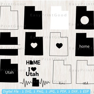 Utah Svg Bundle, Utah State Svg, Utah Clipart, Utah Outline Svg, Utah ...